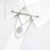 China Stream Su Pentagon men shirt collar pin Alloy Material 6cm×5cm size for sale