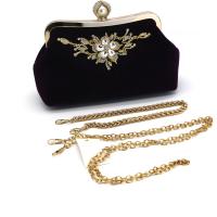 China Flora Diamond Black Evening Clutches For Weddings 23cm×9cm×16cm for sale