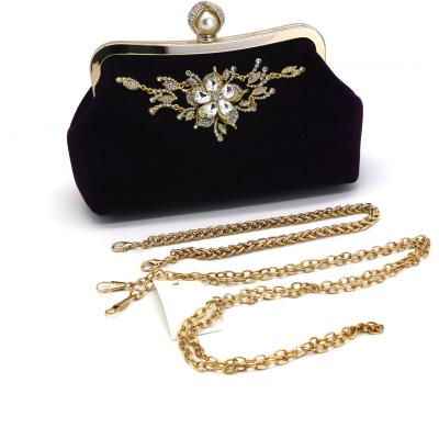 China Flora Diamond Black Evening Clutches For Weddings 23cm×9cm×16cm for sale