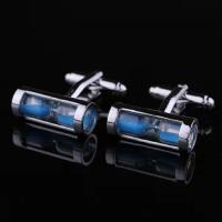 China Alloy Material Mens Diamond Cufflinks Inlaid In Small Hourglass OEM for sale