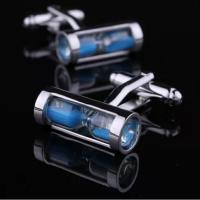 China Alloy Material Mens Diamond Cufflinks Inlaid In Small Hourglass OEM for sale