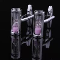 China Alloy Material Mens Diamond Cufflinks Inlaid In Small Hourglass OEM for sale