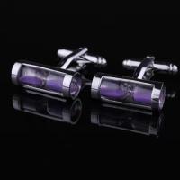 China Alloy Material Mens Diamond Cufflinks Inlaid In Small Hourglass OEM for sale