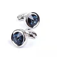 China Cat Eye Diamond Men'S Shirt Cufflinks Circular Alloy Material 16mm Size for sale