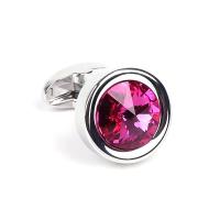 China Cat Eye Diamond Men'S Shirt Cufflinks Circular Alloy Material 16mm Size for sale