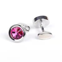 China Cat Eye Diamond Men'S Shirt Cufflinks Circular Alloy Material 16mm Size for sale