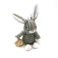 China Gray Rabbit Key Chain 3 Dimensional Corduroy Material Filled With Cotton for sale