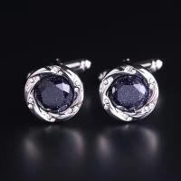 China Star Crystal Mens Diamond Cufflinks Alloy Plating Color For Shirt 15mm Size for sale