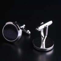 China Alloy Mens Silver Cufflinks Embedding Glittering Pink Blue Acrylic OEM for sale