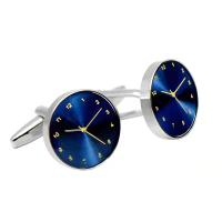 China Alloy Material Mens Diamond Cufflinks , Embedding shirt cuff button for sale