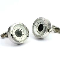 China Alloy Material Mens Diamond Cufflinks , Embedding shirt cuff button for sale