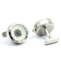 China Alloy Material Mens Diamond Cufflinks , Embedding shirt cuff button for sale