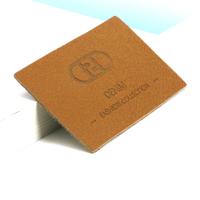 China Brown Leather Patches For Clothes Voltage Logo 8cm×5cm Size ODM for sale