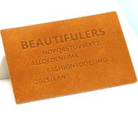 China Molding Hot Press Brown Leather Patches For Hat jeans Clothes for sale