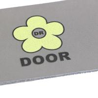 China OEM Gray Leather Patch For Jeans Printing Flower Pattern 7cm×5cm for sale