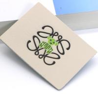 China Printing White Leather Patch For Jeans Hat Clothes 6.5cm×4.5cm Size OEM for sale