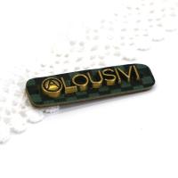 China Green Leather Patches For Clothes Copper Material Logo Pattern OEM ODM for sale
