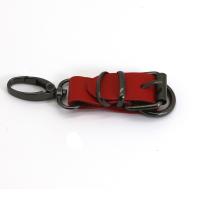 China 2cm Red Leather Key Chain Gun Color Alloy Material Adjustable ODM for sale