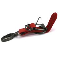 China 2cm Red Leather Key Chain Gun Color Alloy Material Adjustable ODM for sale
