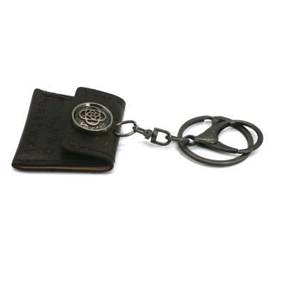 China Cowhide Material Key Chain Pendant With Alloy Buckle 9.5cm× 4.7cm for sale