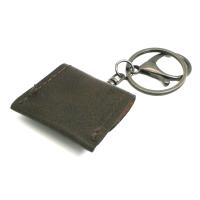 China Cowhide Material Key Chain Pendant With Alloy Buckle 9.5cm× 4.7cm for sale