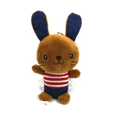 China Cute Rabbit Doll Key Chain Brown Fleece Cloth Corduroy Material for sale