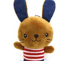China Cute Rabbit Doll Key Chain Brown Fleece Cloth Corduroy Material for sale