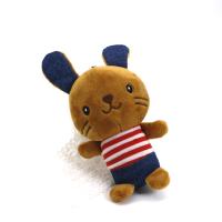China Cute Rabbit Doll Key Chain Brown Fleece Cloth Corduroy Material for sale