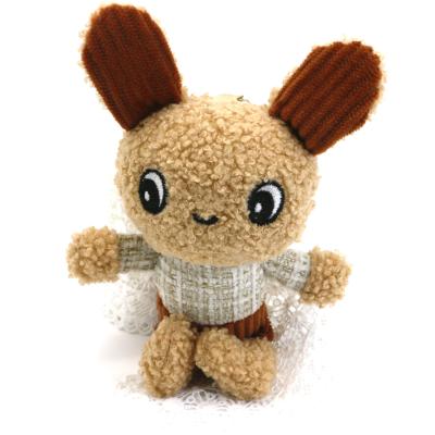 China Cute Curly Cloth Doll Key Chain Pendant Curly Rabbit For Clothes 15cm×5cm for sale