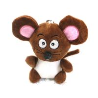 China Brown Filling Cotton Doll Key Chain Big Ear Miqi Mouse Plush Cloth Material OEM for sale