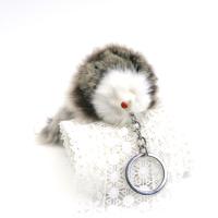 China White Alloy Cute Doll Keyring Gray Frisco Furry Mouse shape OEM for sale