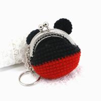 China Red Wool Cute Doll Keychain Hand Woven Handie Bag shape With Pearl for sale