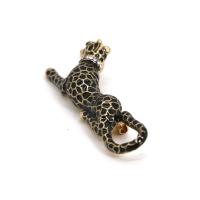 China Copper Material Leopard Brooch Pin With Diamond 5.5cm Size OEM ODM for sale