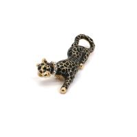 China Copper Material Leopard Brooch Pin With Diamond 5.5cm Size OEM ODM for sale