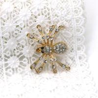 China Alloy Material Fashion Brooch Pin Gold Spider Shape For Clothes 2.5cm×3cm for sale