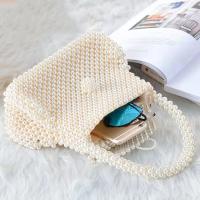 China Dinner Pearl Hand Bags White Color 22.5cm×10.5cm×26.5cm for ladies for sale