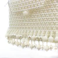 China Women 6mm Pearl Hand Bags , White Woven Bead Bag Hand weaving OEM for sale