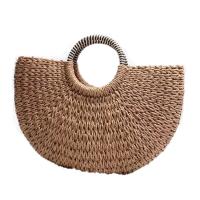 China Beach Crochet Hand Bag Brown Shell Decor 32cm×18cm×5cm Size for sale