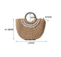 China Beach Crochet Hand Bag Brown Shell Decor 32cm×18cm×5cm Size for sale