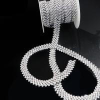 China 1.5cm Wide Silver Rhinestone Necklace Copper Material For Women Clothes ODM for sale
