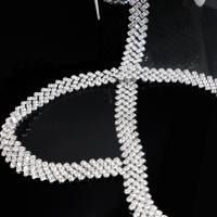 China 1.5cm Wide Silver Rhinestone Necklace Copper Material For Women Clothes ODM for sale