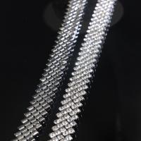 China 1.5cm Wide Silver Rhinestone Necklace Copper Material For Women Clothes ODM for sale