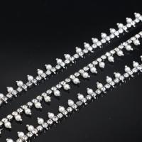 China Electroplated Silver Pearl And Rhinestone Necklace 0.9cm Width for sale