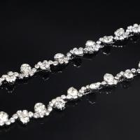 China Decorative Crystal Diamond Chain , Rhinestone Necklace Silver 5MM ODM for sale