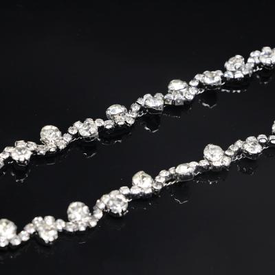 China Decorative Crystal Diamond Chain , Rhinestone Necklace Silver 5MM ODM for sale