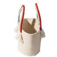 China Rainbow Cloud Cotton Woven Bag , Crochet Beach Bag for Seaside Holiday for sale