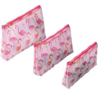 China Frosted PVC Cosmetic Bag , triangle makeup bag Printing Red Cartoon Pattern for sale