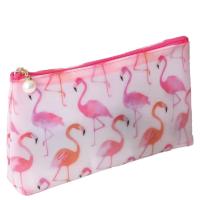China Frosted PVC Cosmetic Bag , triangle makeup bag Printing Red Cartoon Pattern for sale