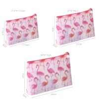 China Frosted PVC Cosmetic Bag , triangle makeup bag Printing Red Cartoon Pattern for sale