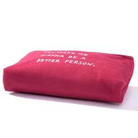 China Cotton Canvas Zipper Cosmetic Bag Red Printed For Make Up OEM ODM for sale